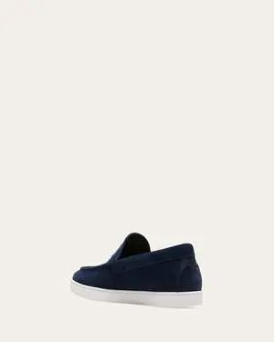 CHRISTIAN LOUBOUTIN Varsiboat Red Sole Leather Boat Shoes - Marine