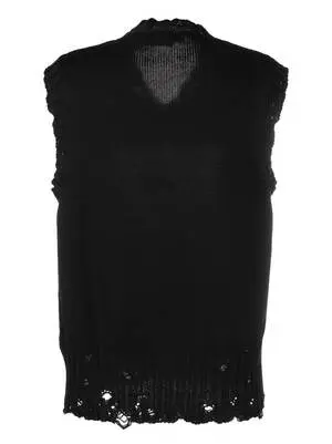Marni V-neck Cotton Vest - Black