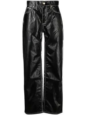 Eytys High-waist Faux-leather Trousers - Black