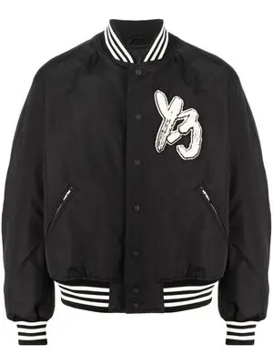 Y3 Bomber Jacket With Logo Patch - Black