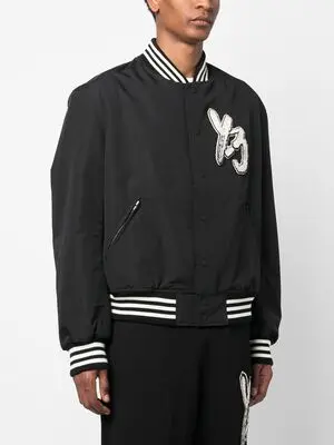 Y3 Bomber Jacket With Logo Patch - Black
