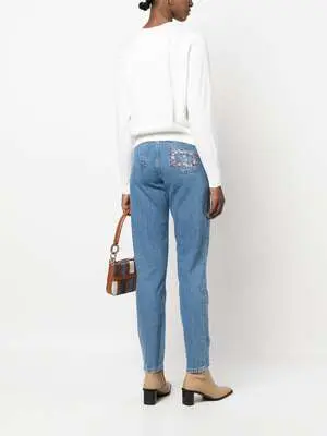 TWINSET Logo-embroidered Tapered Jeans
