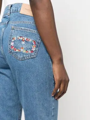 TWINSET Logo-embroidered Tapered Jeans