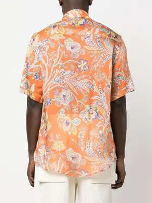 Etro Paisley-print Silk Shirt - Orange