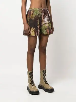 Alanui Tropical-print Thigh Length Shorts
