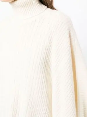 MADELEINE THOMPSON Petunia Cable-knit Poncho