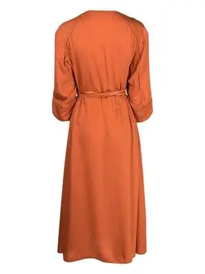 YVES SALOMON Belted-waist Midi Dress
