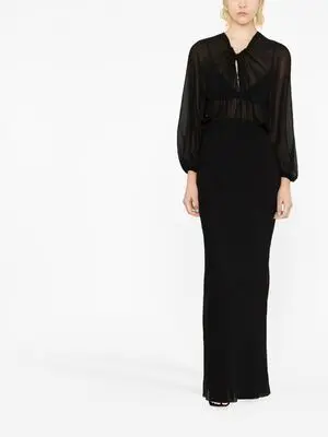 Saint Laurent Sheer-paneled Maxi Dress