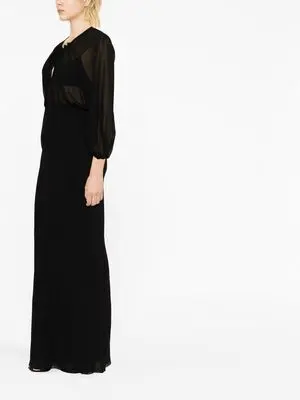 Saint Laurent Sheer-paneled Maxi Dress