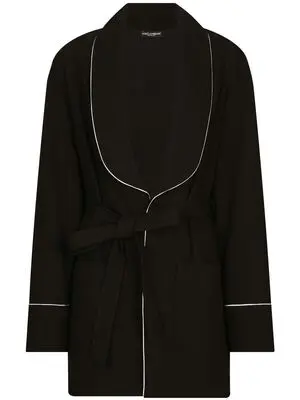 Dolce & Gabbana Kim Belted Pajama Shirt - Black