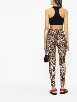 GANNI Leopard-print High-waisted Leggings