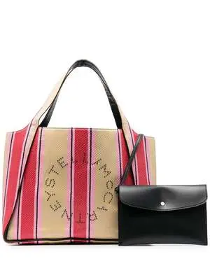 Stella McCartney Striped Logo Tote Bag