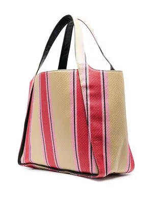 Stella McCartney Striped Logo Tote Bag