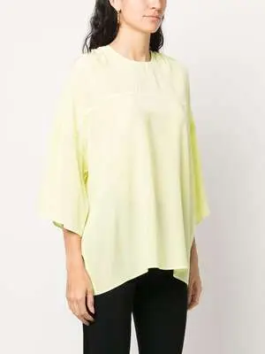 LANVIN Draped Silk Blouse - Green