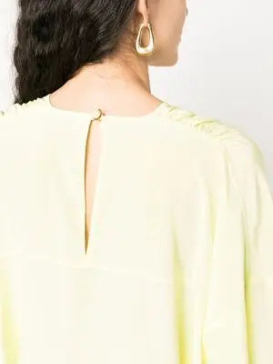 LANVIN Draped Silk Blouse - Green