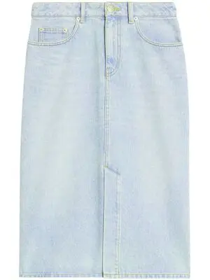 Ami Denim Pencil Midi Skirt