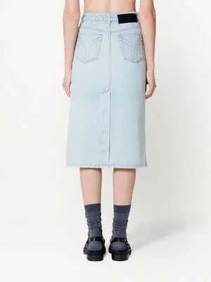 Ami Denim Pencil Midi Skirt