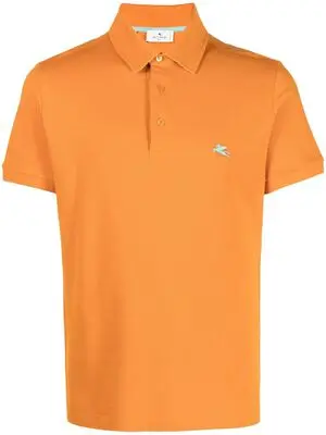 Etro Logo-embroidered Polo Hirt Orange