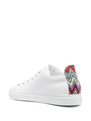 Missoni Zigzag-trimmed Leather Sneakers