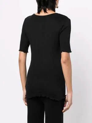 SKALL STUDIO Edie Pointelle Tee - Black