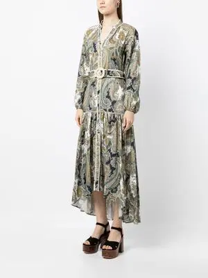 Veronica Beard Paisley-print Belted Dress
