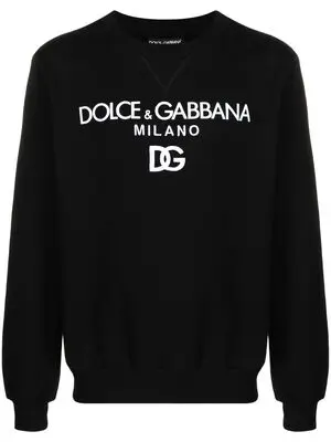 Dolce & Gabbana Logo-embroidered Cotton Sweatshirt