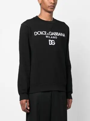 Dolce & Gabbana Logo-embroidered Cotton Sweatshirt