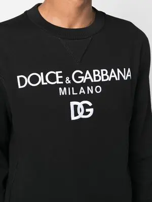 Dolce & Gabbana Logo-embroidered Cotton Sweatshirt