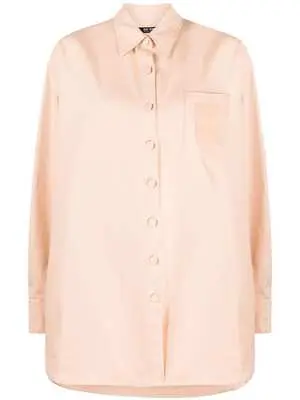 Raf Simons Logo-patch Oversized Shirt - Pink