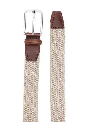 BOSS Woven Engraved-logo Belt - Neutrals