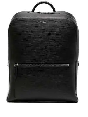 Smythson Grained-calf Leather Backpack - Black