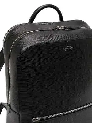 Smythson Grained-calf Leather Backpack - Black