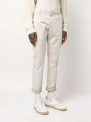 DONDUP Cropped Cotton Chino Trousers