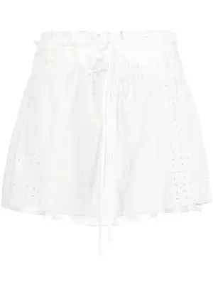 GANNI Broderie Anglaise Organic Cotton Miniskirt - White