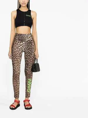 GANNI Logo-print Zip-up Top