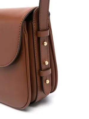 Soeur Leather Crossbody Bag - Brown