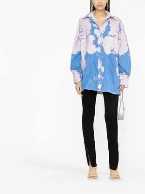 Attico Oversized Bleached-effect Shirt Jacket