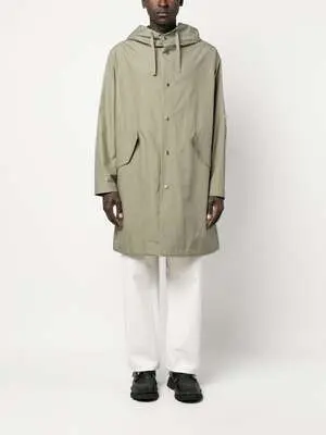 JIL SANDER Rear Logo-print Hooded Coat - Green