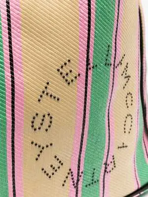 Stella McCartney Stripe-print Raffia Tote Bag - Neutrals