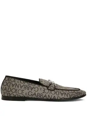 Dolce & Gabbana Logo Jacquard Loafers - Brown