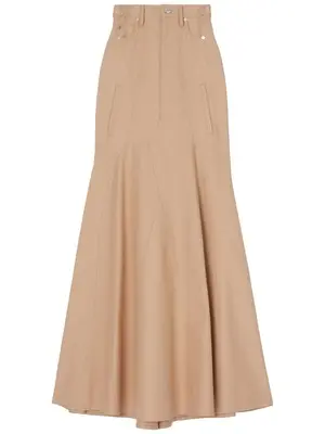 Burberry Gabardine Cotton Full Skirt