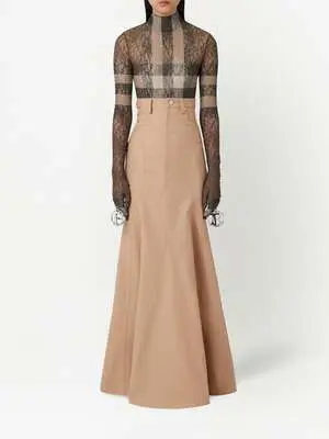 Burberry Gabardine Cotton Full Skirt