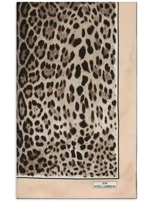 Dolce & Gabbana Kim Leopard-print Twill Scarf - Neutrals