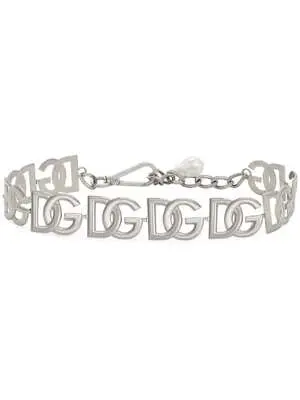 Dolce & Gabbana Dg-logo Chain Belt - Silver