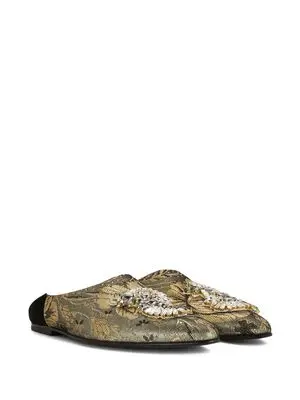 Dolce & Gabbana Embellished Jacquard Slippers