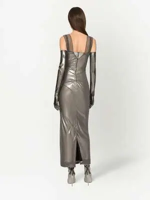 Dolce & Gabbana Metallic Ankle-length Dress - Grey