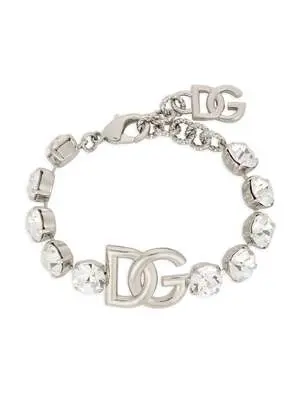 Dolce & Gabbana Dg Logo Crystal Bracelet - Silver