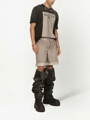Dolce & Gabbana Garment-dyed Cotton Shorts