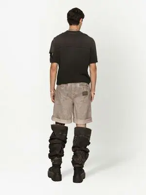 Dolce & Gabbana Garment-dyed Cotton Shorts