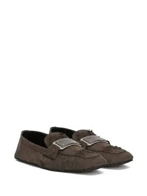 Dolce & Gabbana Logo-tag Patchwork-denim Oafers